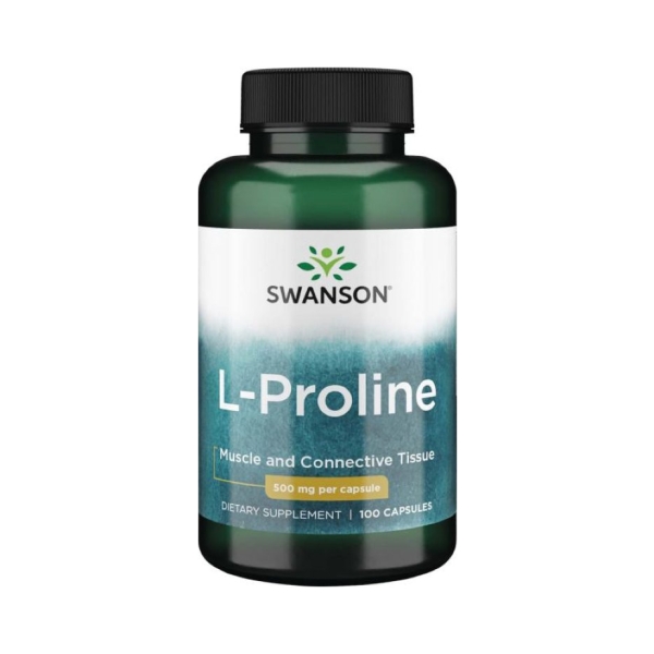 L proline prolina swanson 100 capsulas 500mg - BS Nutrition