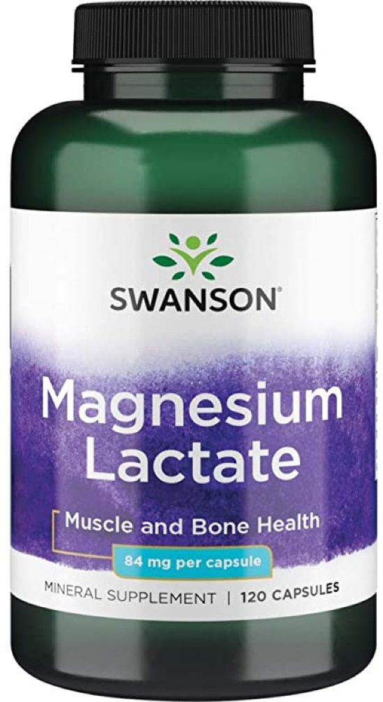 Magnesium Lactate lactato de magnesio 120 caps swanson USA - BS Nutrition