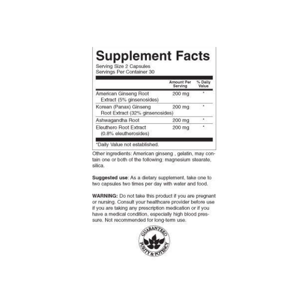 Swanson dual ginseng 60 capsulas - BS Nutrition