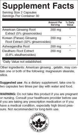 Swanson dual ginseng 60 capsulas - BS Nutrition