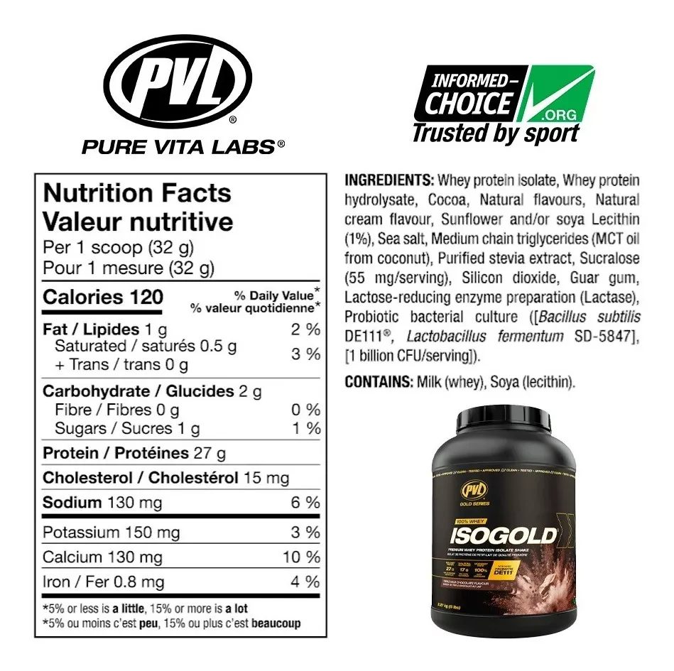 Iso Gold Isolate Proteina 100% Whey 5lb PVL mejor que ISO 100 - BS ...